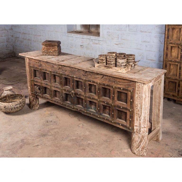 VINTAGE INDIAN CONSOLE - Chisel and Log