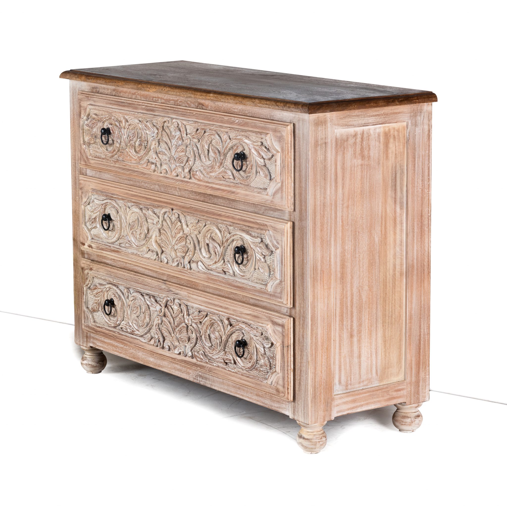 Carved Indian Chest of Drawers - Chisel and Log