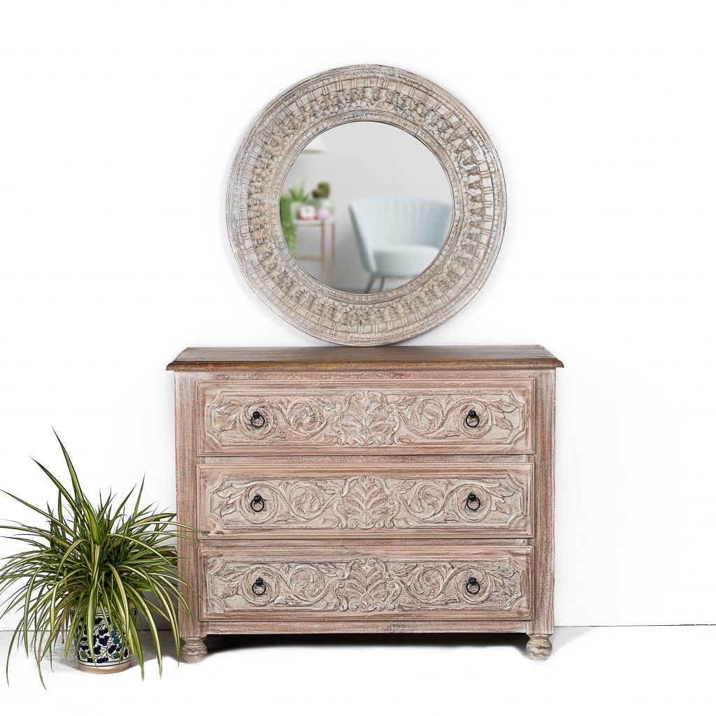 Round Spindle Mirror - Chisel and Log