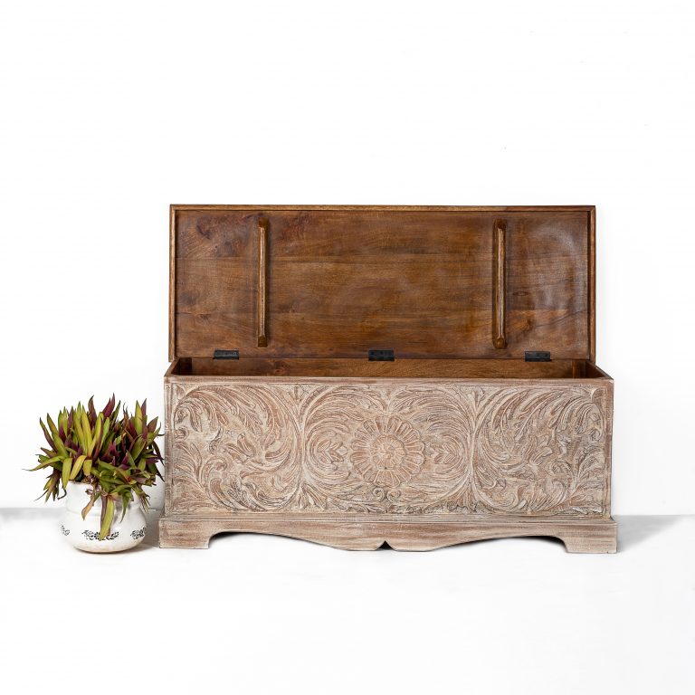 Carved Pitara Chestbox - Chisel and Log