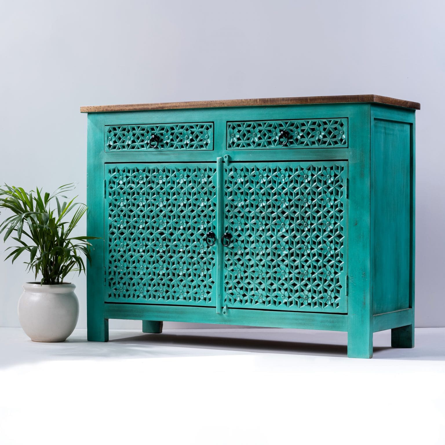 Green Sideboard with Drawers - Chisel and Log