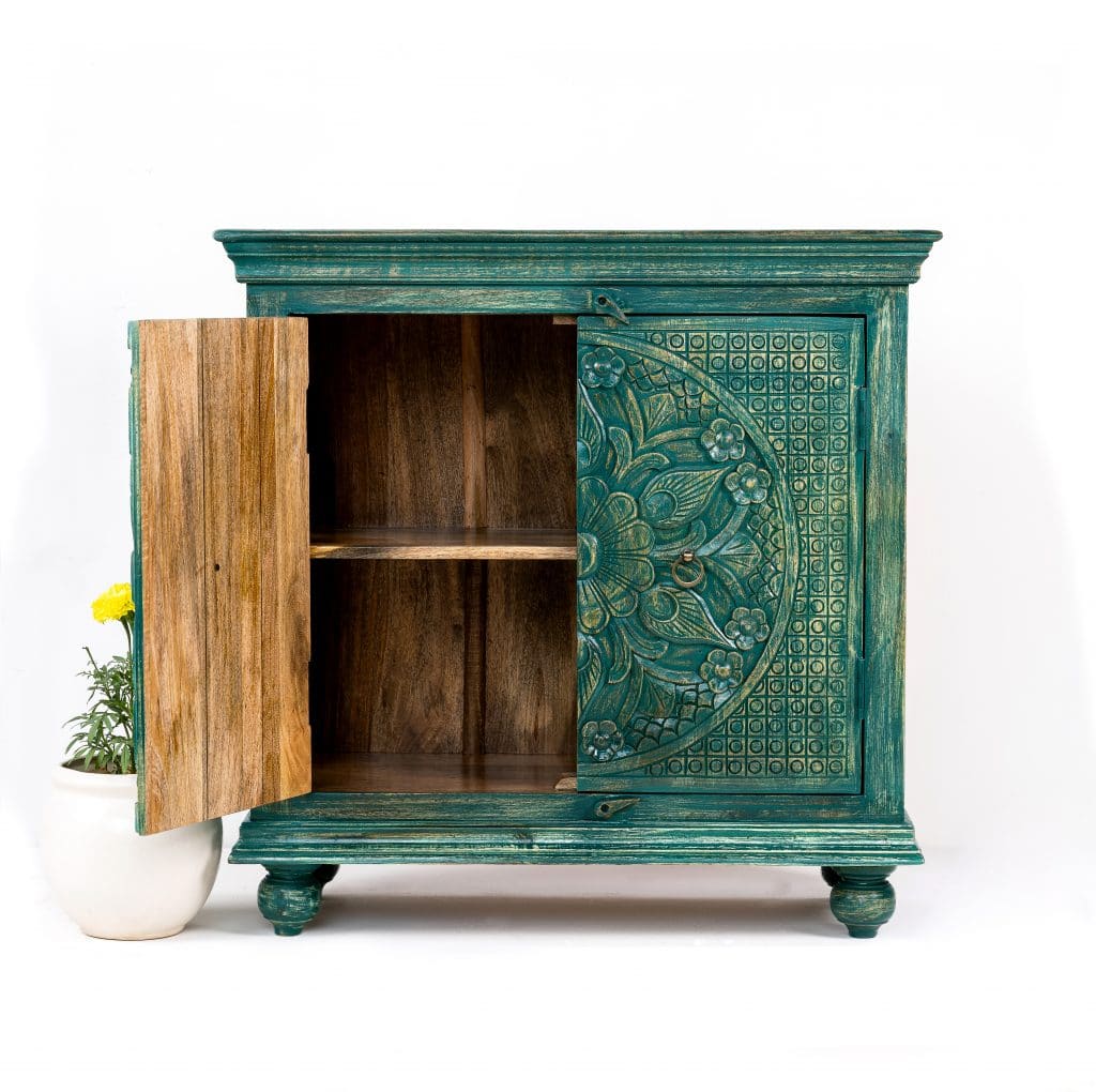 Rustic Green Sideboard - Chisel and Log