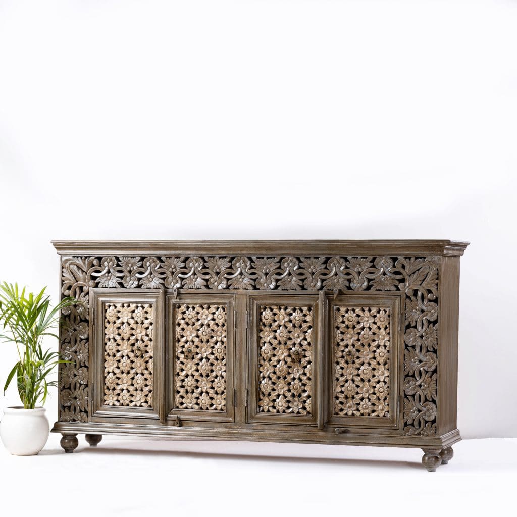 Floral Carved SIdeboard - Chisel and Log