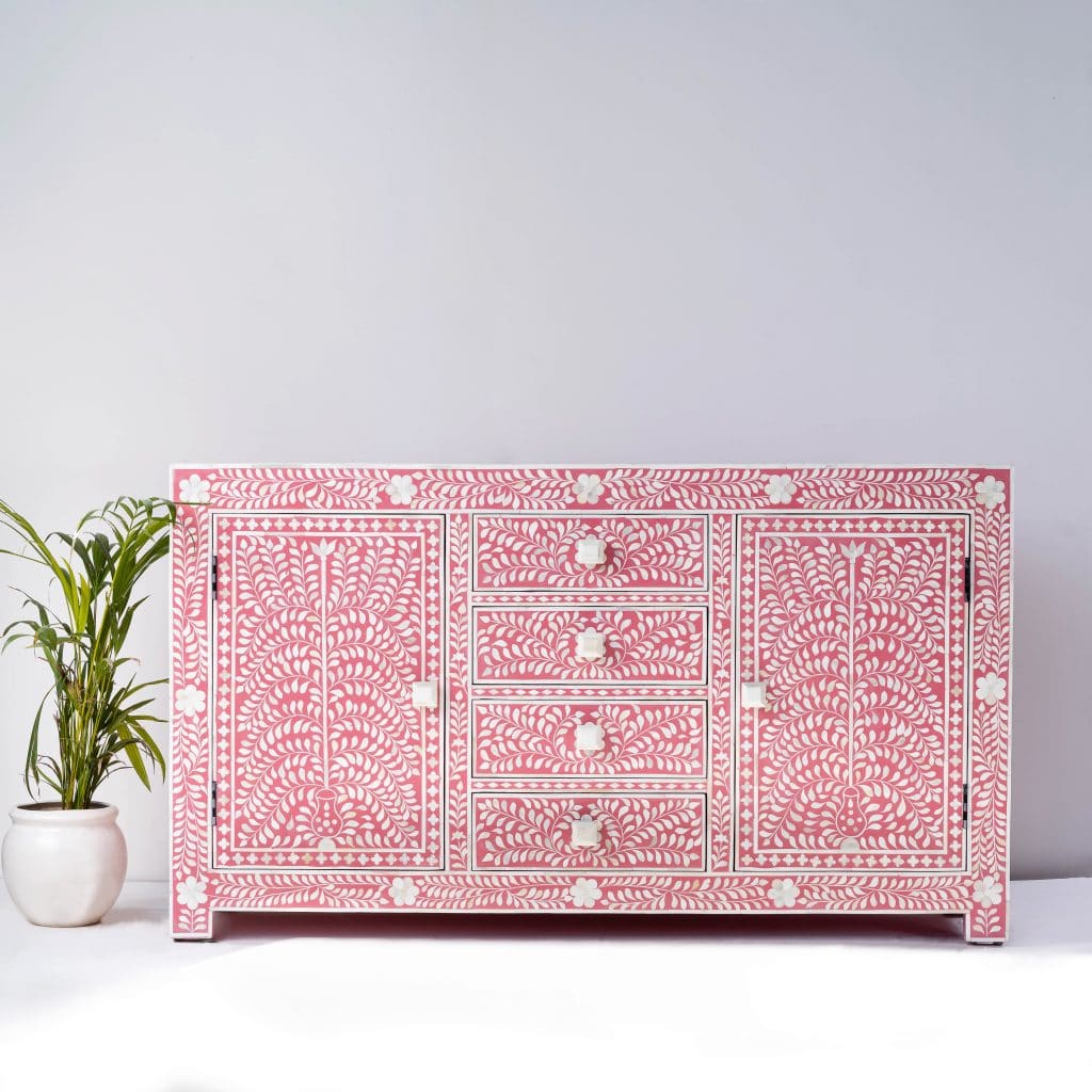 Pink Bone Inlay Sideboard - Chisel and Log