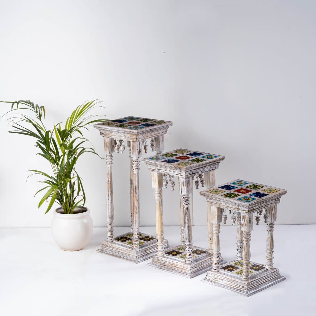 Tile Temple Stool - Chisel and Log