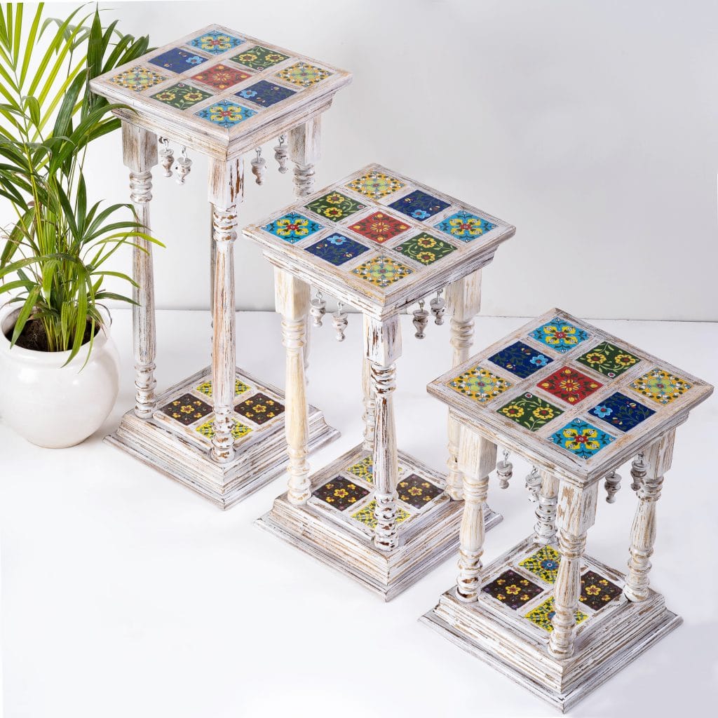 Tile Temple Stool - Chisel and Log